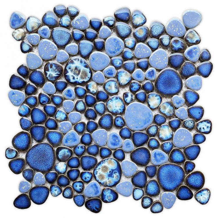Nevis Azure Pebble Mosaic Sample – Tilezz