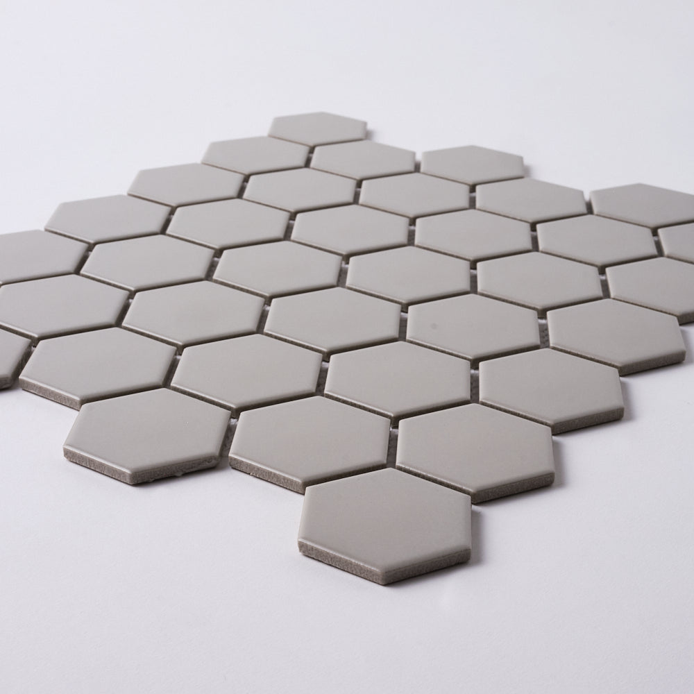 Simple Gray 2" Hexagon Ceramic Mosaic Matte – Tilezz