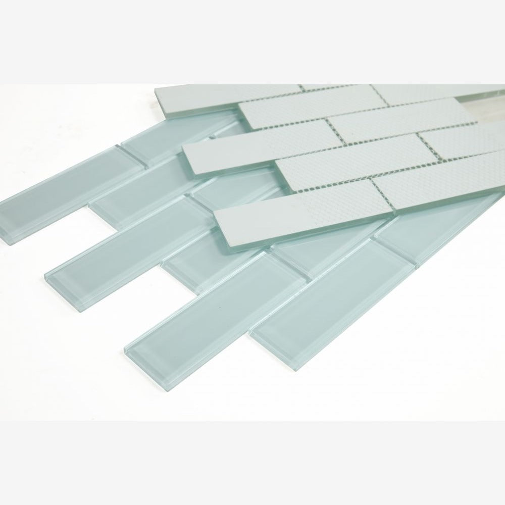 Clea Turquoise Glass 11.75x11.75 Glossy Mosaic Tile – Tilezz