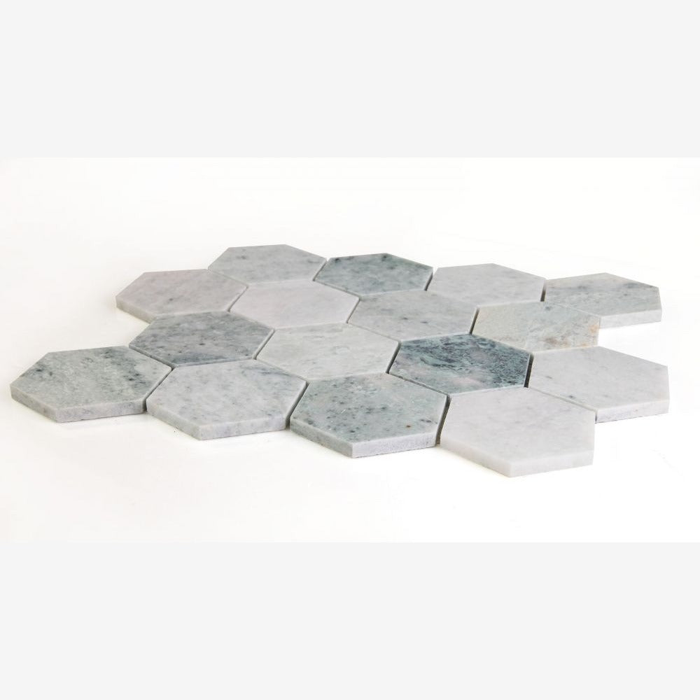 Hexalux Green 3x3 10.25x11.75 Mosaic Tile Sample – Tilezz