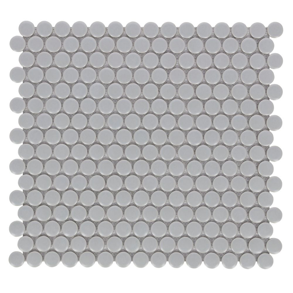 Penny Round City Grey Matte 11.5x12.25 Porcelain Tile Sample – Tilezz