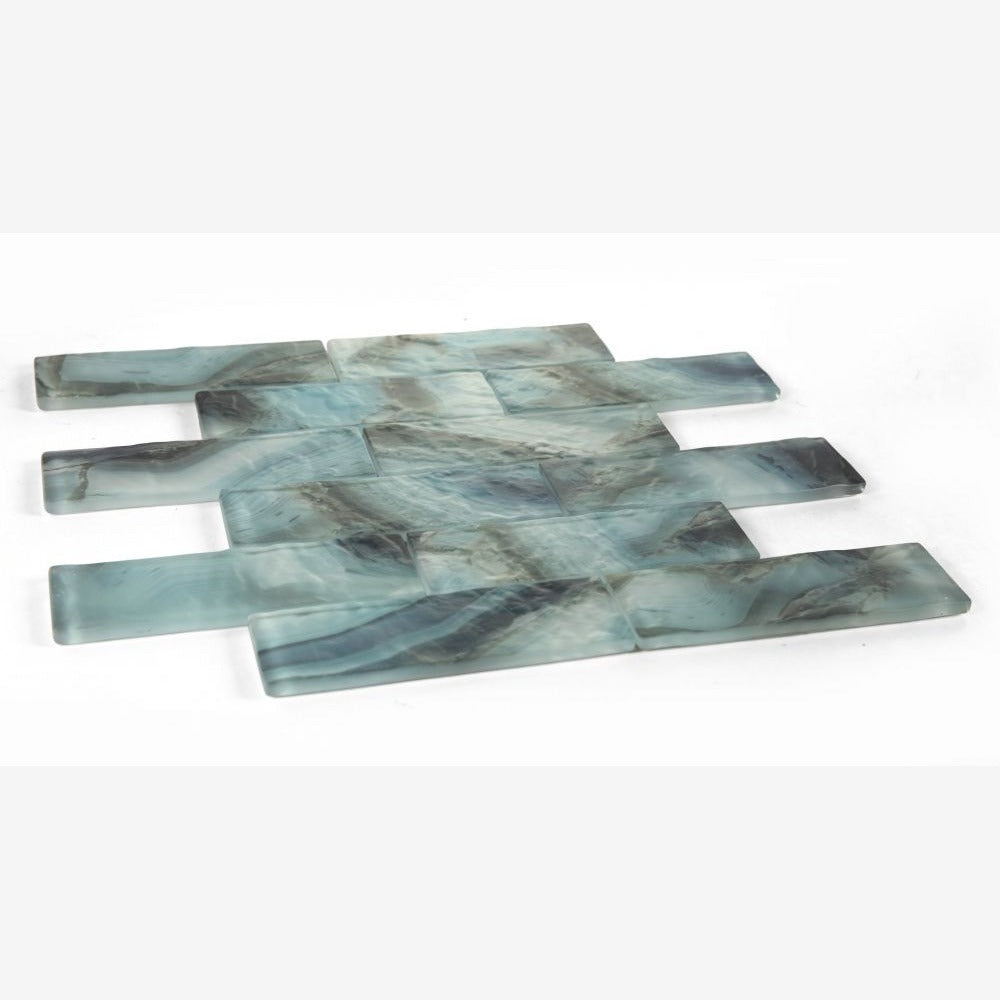 Oxi Onyx Ocean 11.75x11.75 Glass Mosaic Tile – Tilezz