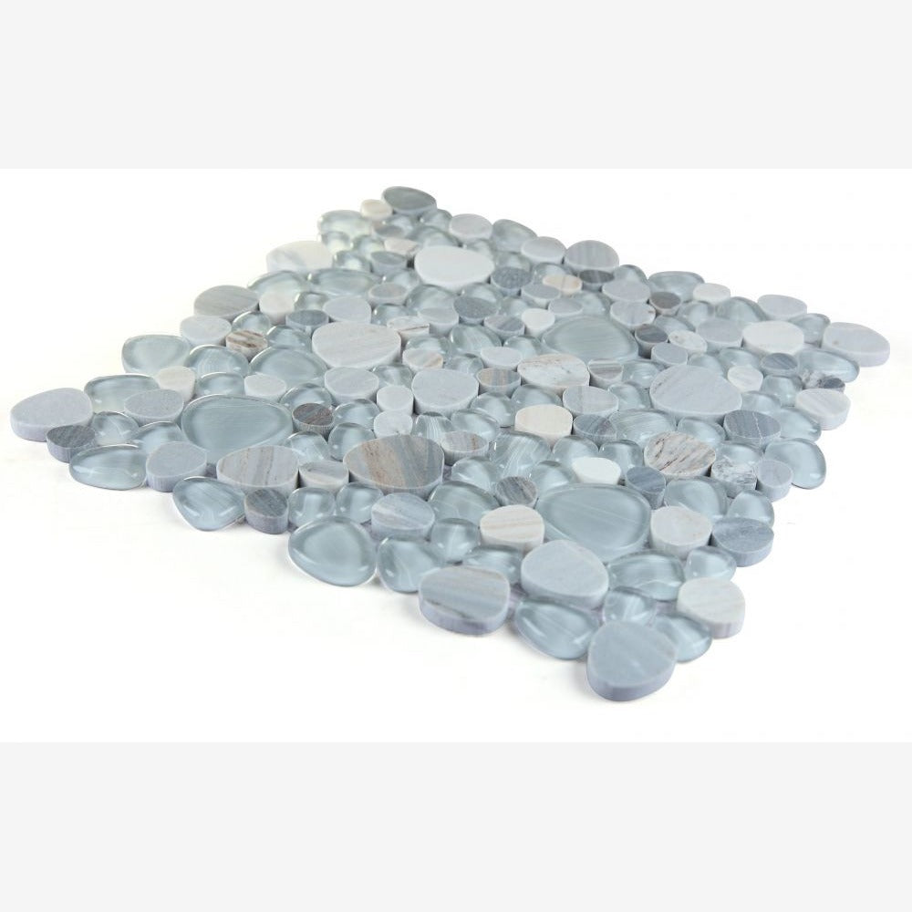 Cobble Blue Glass 12x12 Mosaic Tile – Tilezz