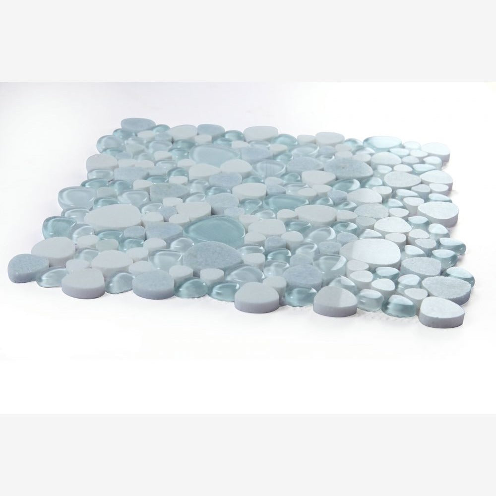 Cobble Crystal Ocean Glass 12x12 Mosaic Tile – Tilezz