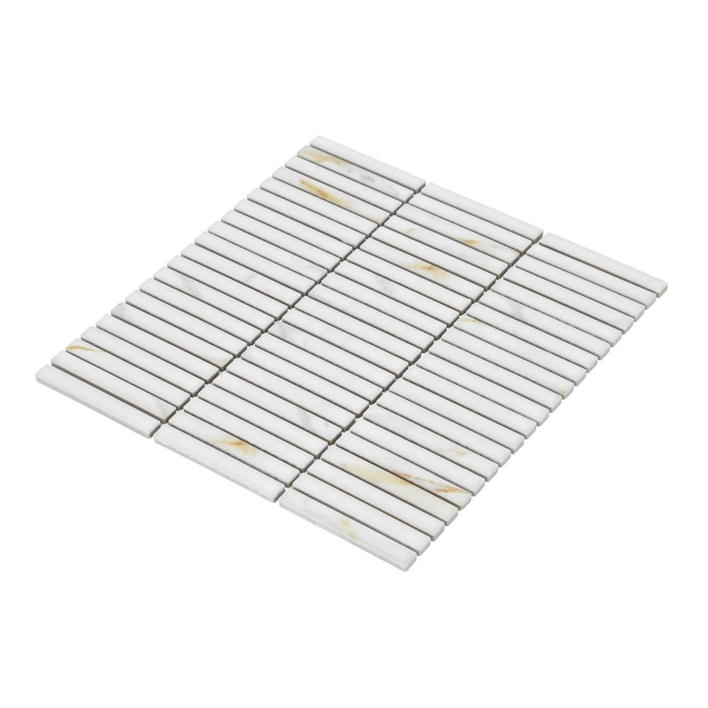 Ethereal Calacatta Band 11.25x12 Matte Porcelain Tile – Tilezz