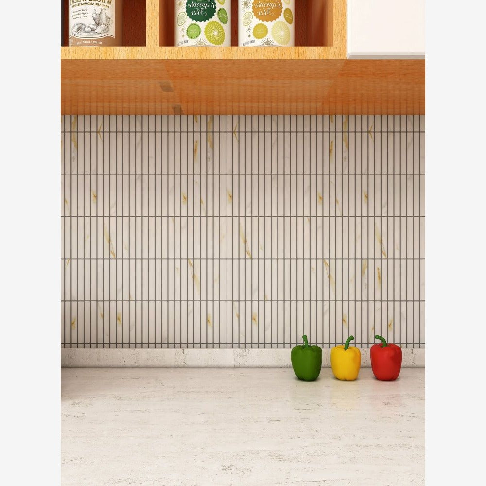 Ethereal Calacatta Band 11.25x12 Matte Porcelain Tile – Tilezz