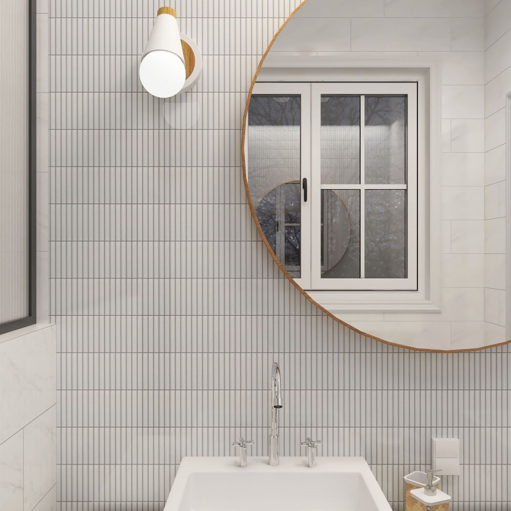 Ethereal Snow Band 11.25x12 Matte Porcelain Tile – Tilezz