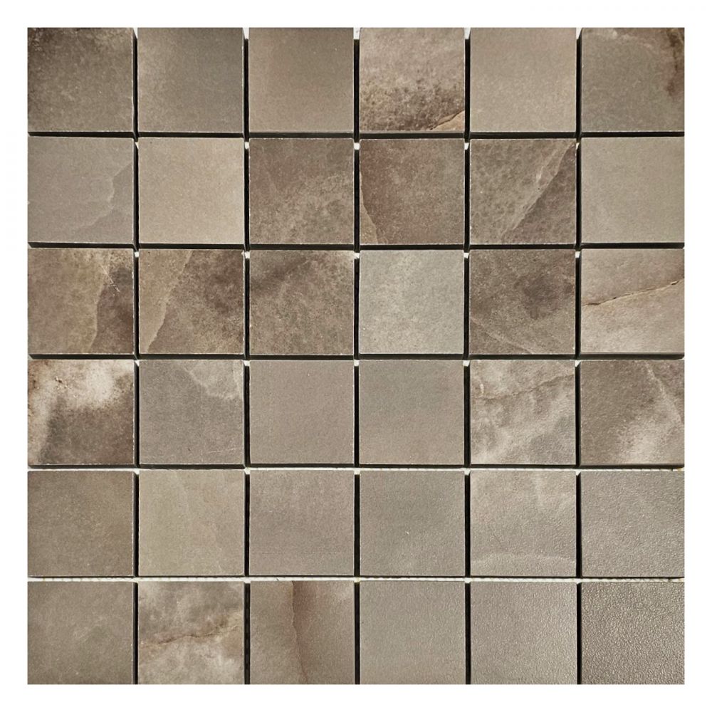 Sorell Choco Matte Mosaic 12x12 Porcelain Tile Sample – Tilezz