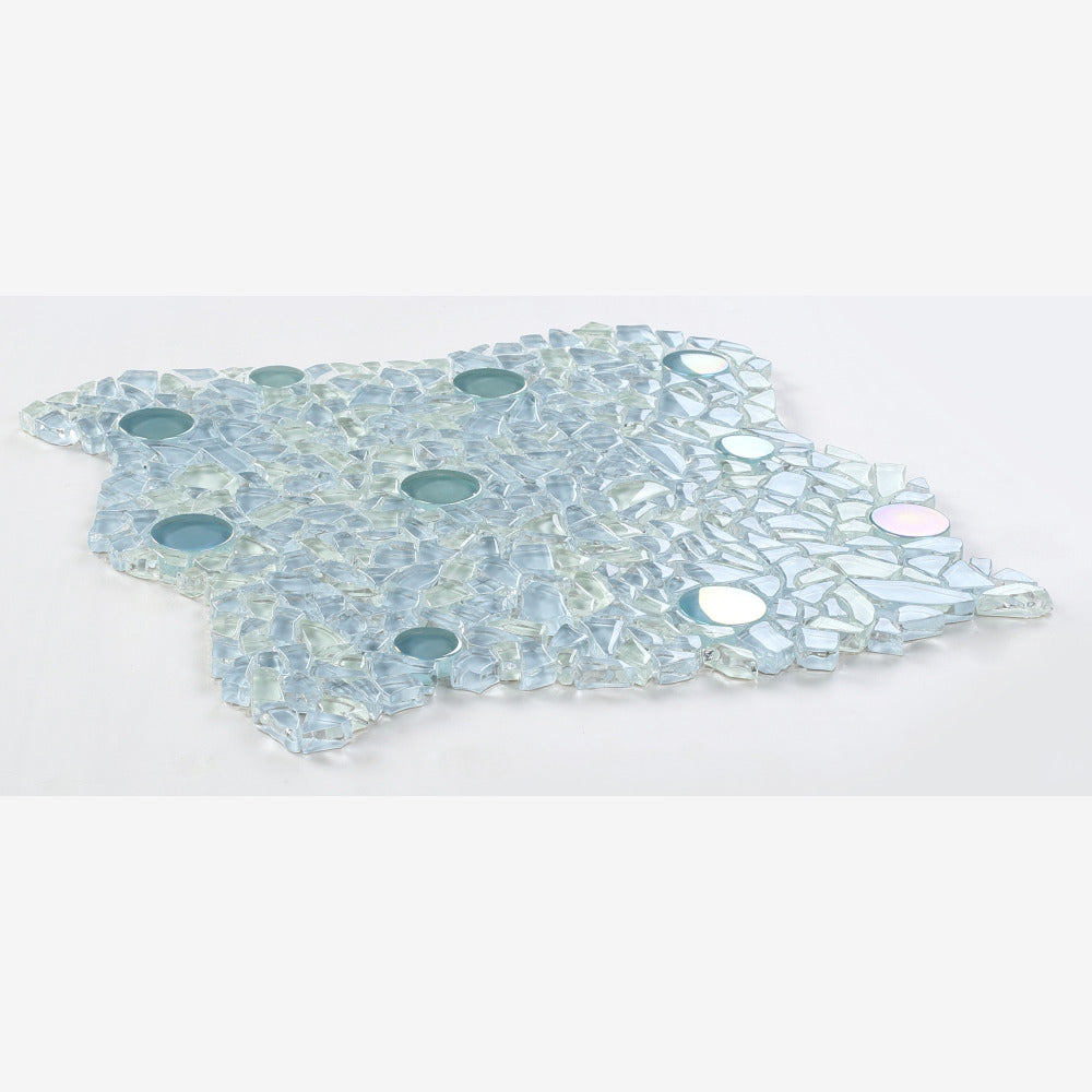 Sereno Blue 10.75 x10.75 Glass Mosaic Tile Sample – Tilezz