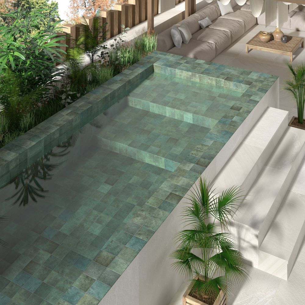 Bali Blue Emerald 6x6 Bright Porcelain Tile – Tilezz