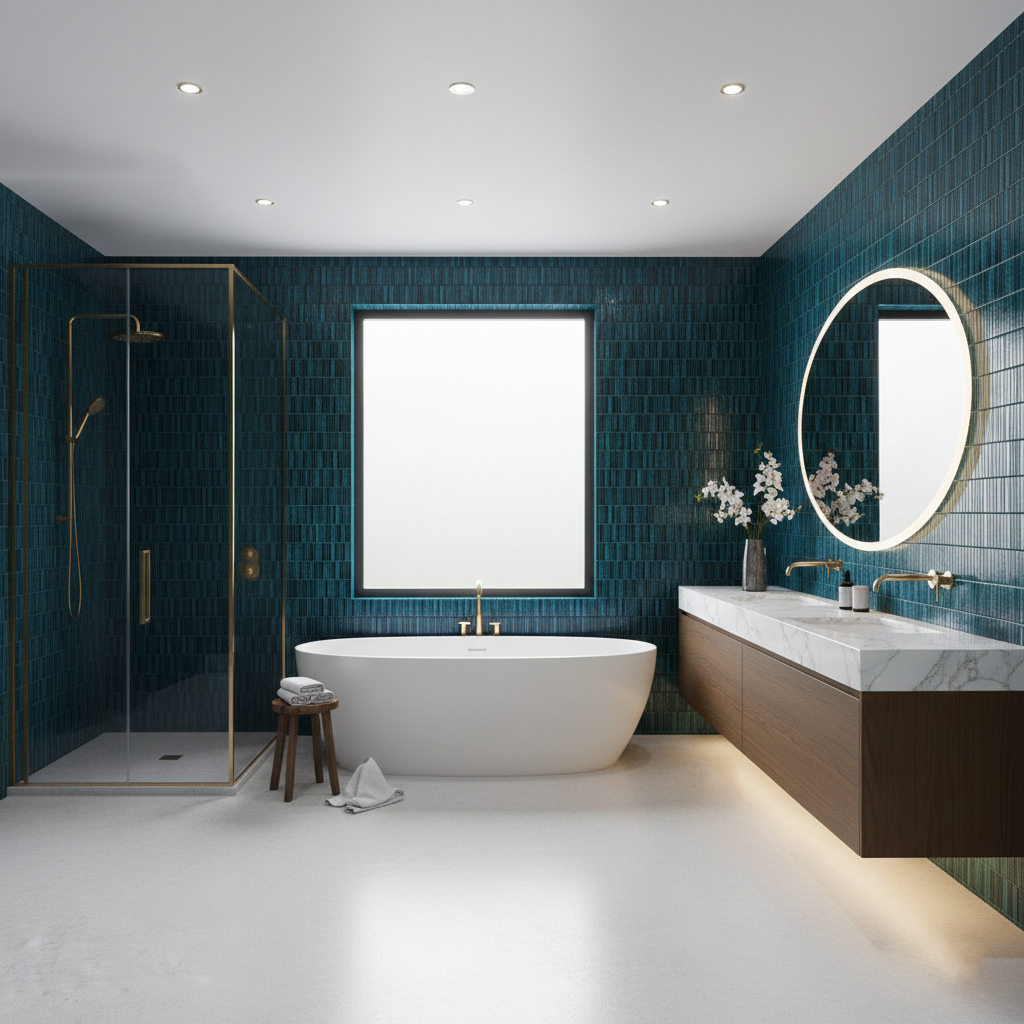 Linea Luxe Ocean 4.5x9.1 Mosaic Ceramic Tile Glossy – Tilezz