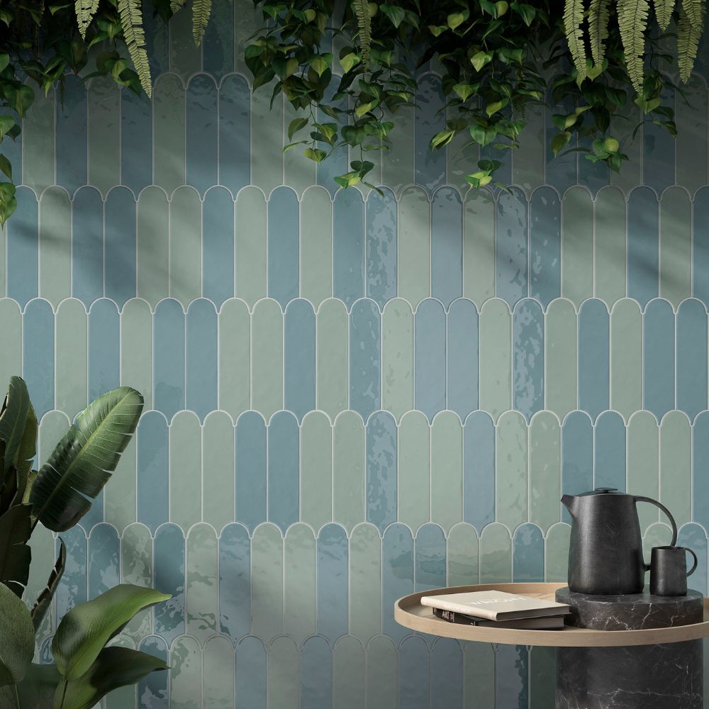 Doncaster Cerulean Jay 3x12 Scallop Glossy Ceramic Tile – Tilezz