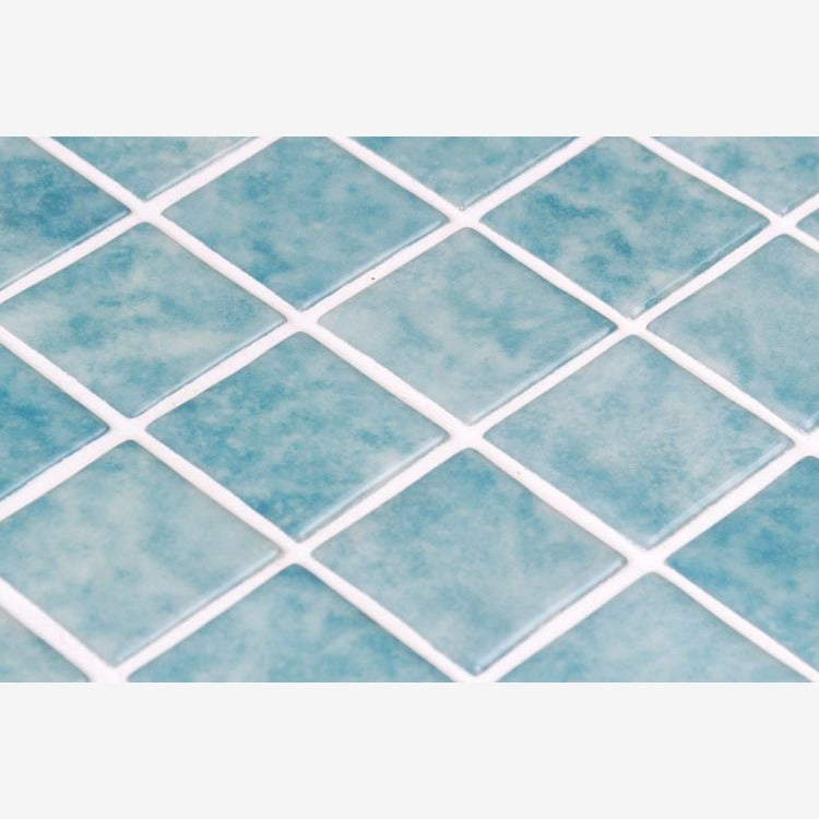 Aquatic Penta Los Blue Glass 12.25x12.25 Mosaic Tile Sample – Tilezz