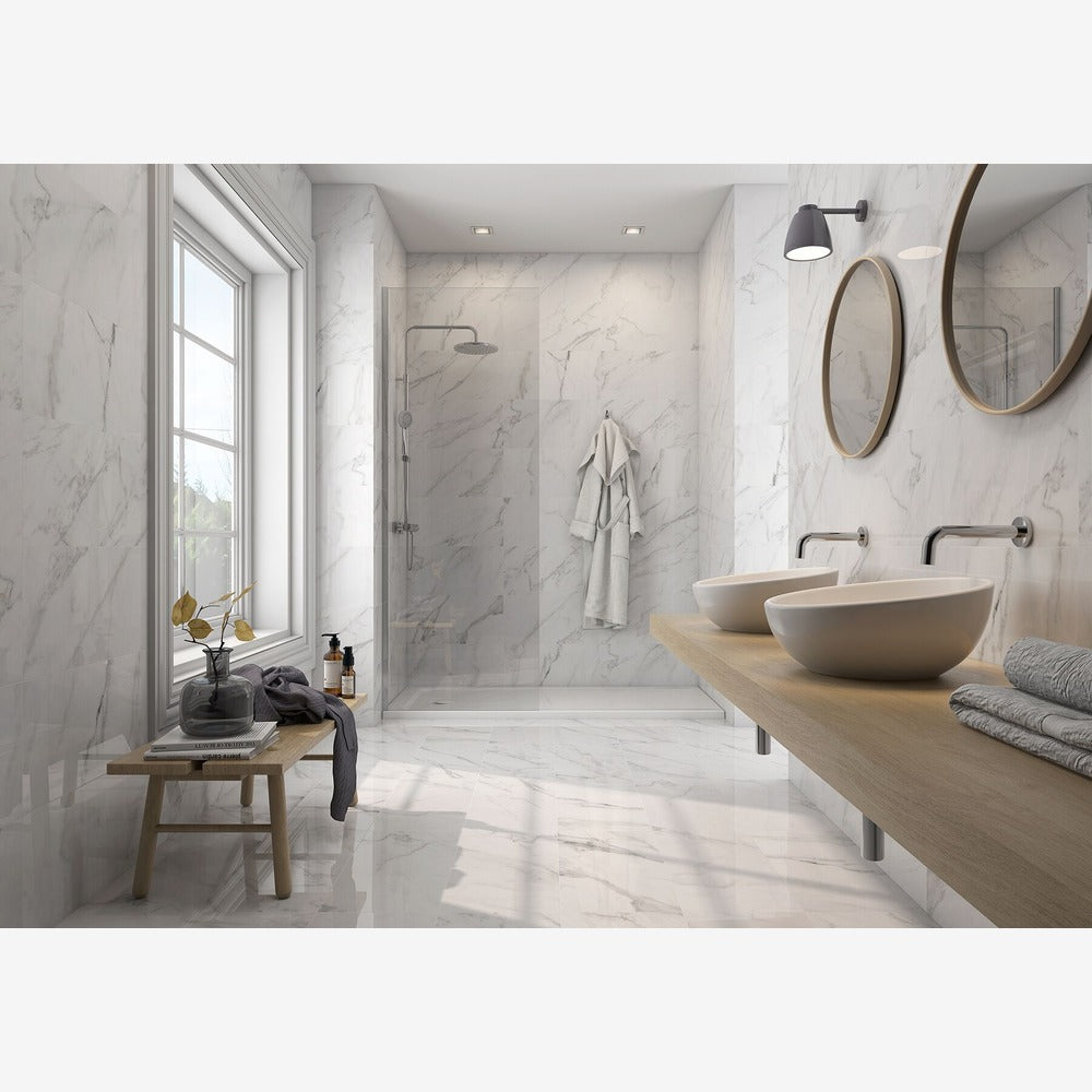 Milano Statuary White 12x24 Porcelain Tile Matte – Tilezz