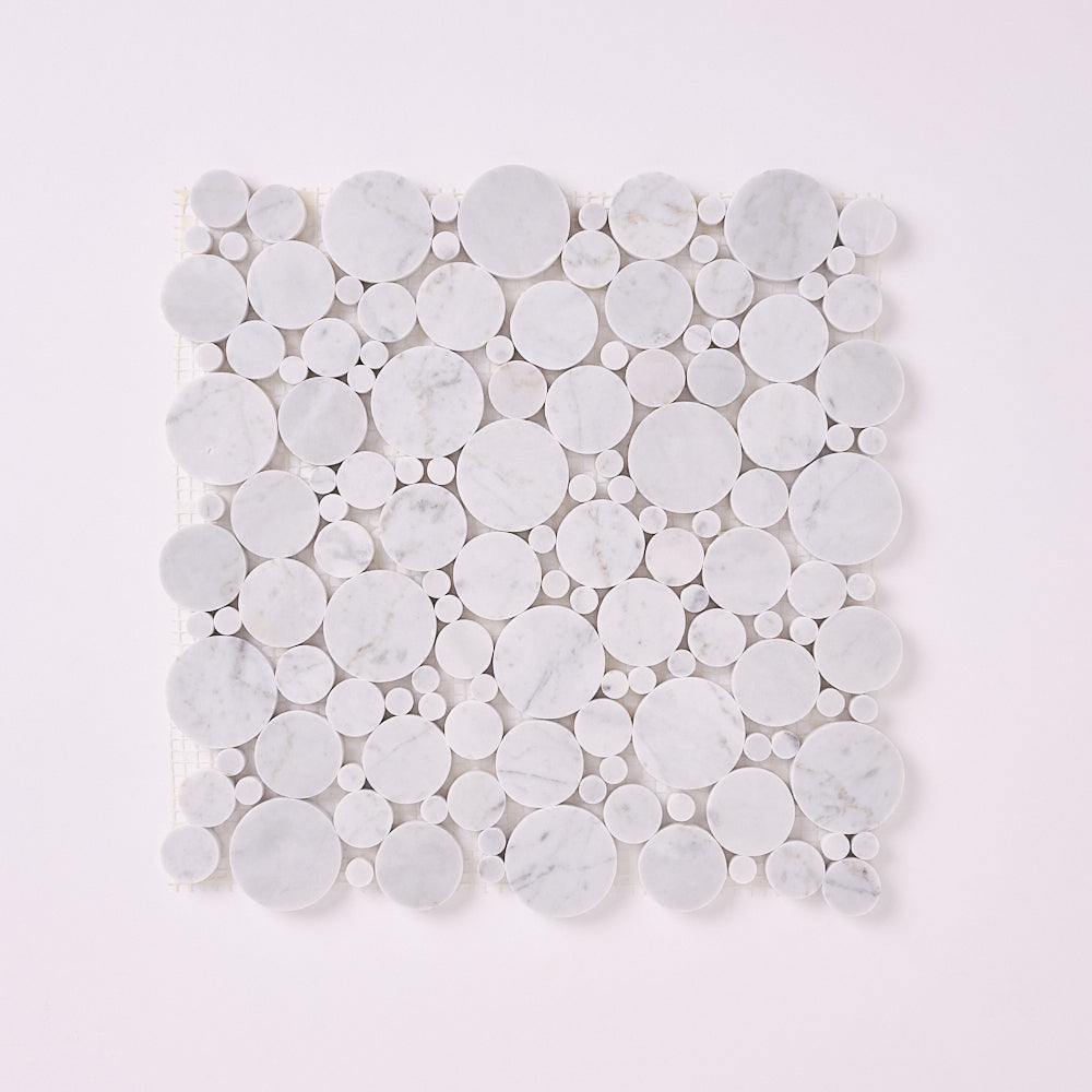Luna Bianco Bubble Marble Mosaic Sample – Tilezz