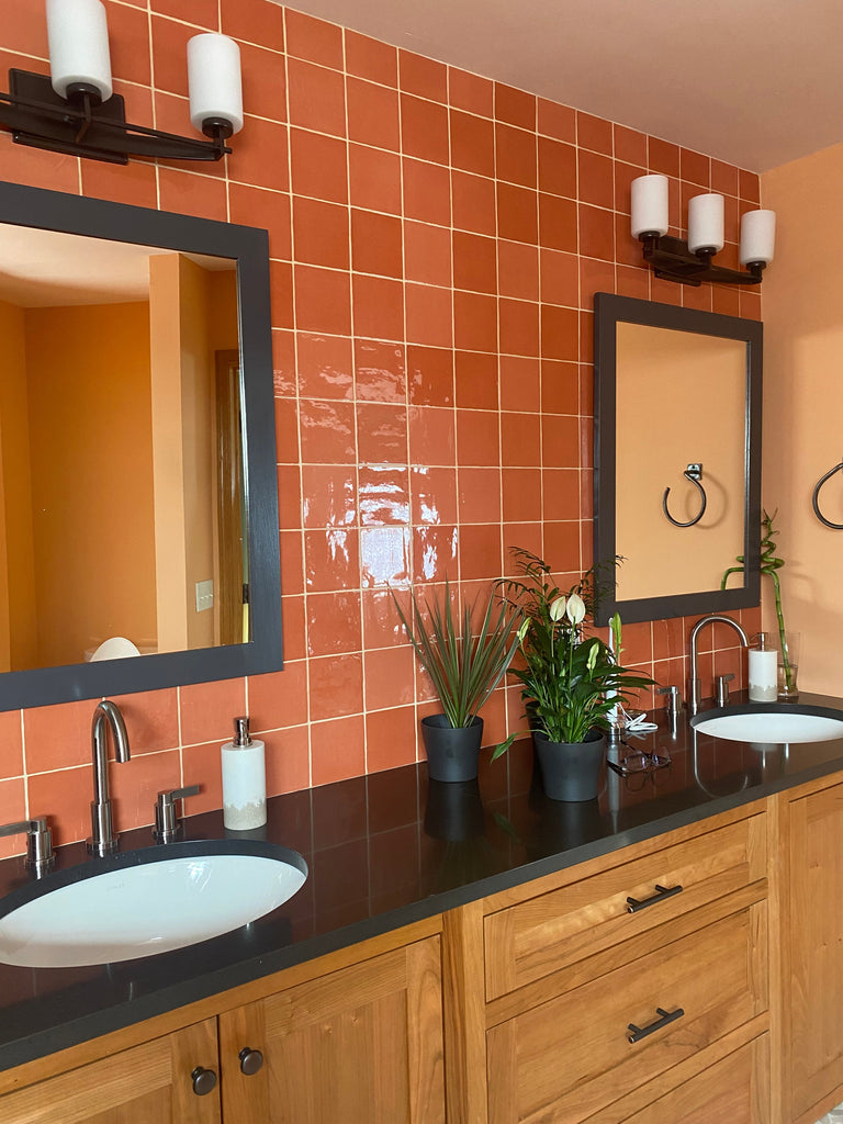 St Lucia Peach 5x5 Ceramic Tile Glossy – Tilezz