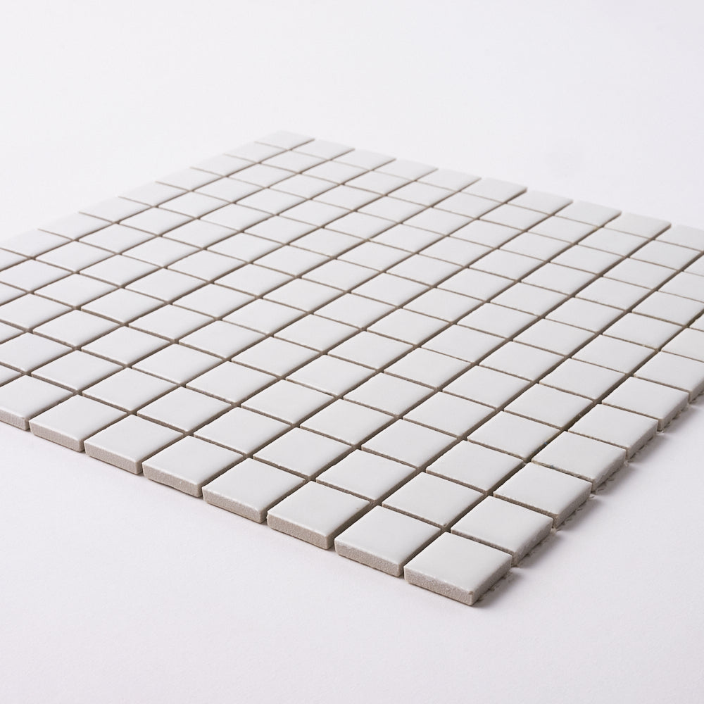Simple White 1x1 Square Ceramic Mosaic Matte – Tilezz
